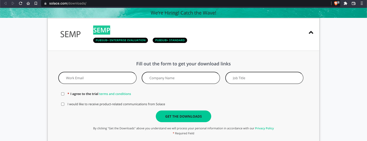 Publish / Subscribe | Solace API Tutorials